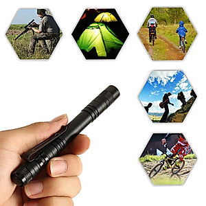 Enjoydeal 5PCS Pen Light Flashlight Ultra Slim Portable LED 1000LM Pocket Penlight Torch with Clip Powered by 2 x AAA Battery (not Include)