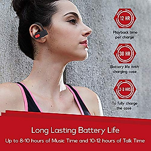 ZOpid Wireless Earbuds - TWS Bluetooth 5.0 Stereo Headphones with Microphone and Charging Case - Sweatproof/Waterproof Sports Earbuds with Adjustable Ear Hooks Works with Fire TV Stick