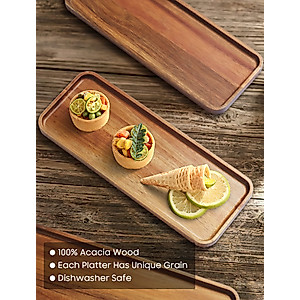 HOMKULA 3 Tiered Tray Stand - Three Tiered Serving Stand with Acacia Wood Serving Trays & Platters for Cupcake Stand, Dessert, Food, Party, 14 Inch