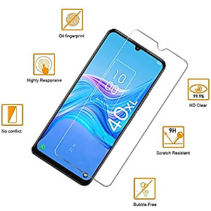 Tznzxm [3-Pack] Screen Protector for TCL 40XL Tempered Glass,Tempered Glass for TCL 40XL Screen Protector,Case Friendly 9H Hardness HD Anti-Scratch, Bubble Free Film for TCL 40 XL