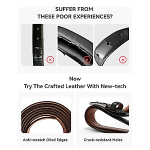 CHAOREN Mens Belts Leather - Black Belt Men 1 1/8" Mens Dress Belt - Perfect Companion to Mens Shoes