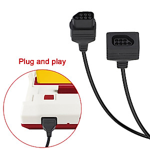 JoFong 7-Pin Controller Extension Cable for 1985 Version NES Controller, Classic Retro Game Console Plug and Play Controller Grip Extension Cable, 1.78M/5.8FT 2-Pack, Note Not for NES Classic (2016)