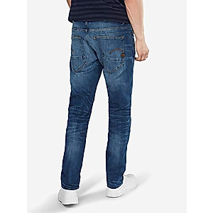 G-Star Raw Men's D-STAQ 5-Pocket Slim Fit Jeans, Medium Indigo Aged, 33W x 36L