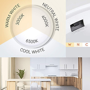 12 Inch 20W Flush Mount LED Ceiling Light, 2000 LM, Round Flush Mount Ceiling Lamp Fixture for Bedroom, Living, Kitchen, Hallway, Bathroom, Stairwell, Color White, Slim, 3 colors in 1(Non Dimmable)