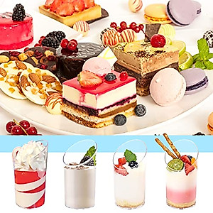 50 Pack Mini Dessert Cup,2.3oz Clear Plastic Parfait Appetizer Cups,Parfait Appetizer Cup for Parfait,Ice Cream,Appetizer,Mousse,Pudding