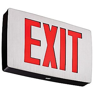 Lithonia Lighting LQC 1 R EL N LED Exit Sign Emergency with Red Letters,3 watts, Black