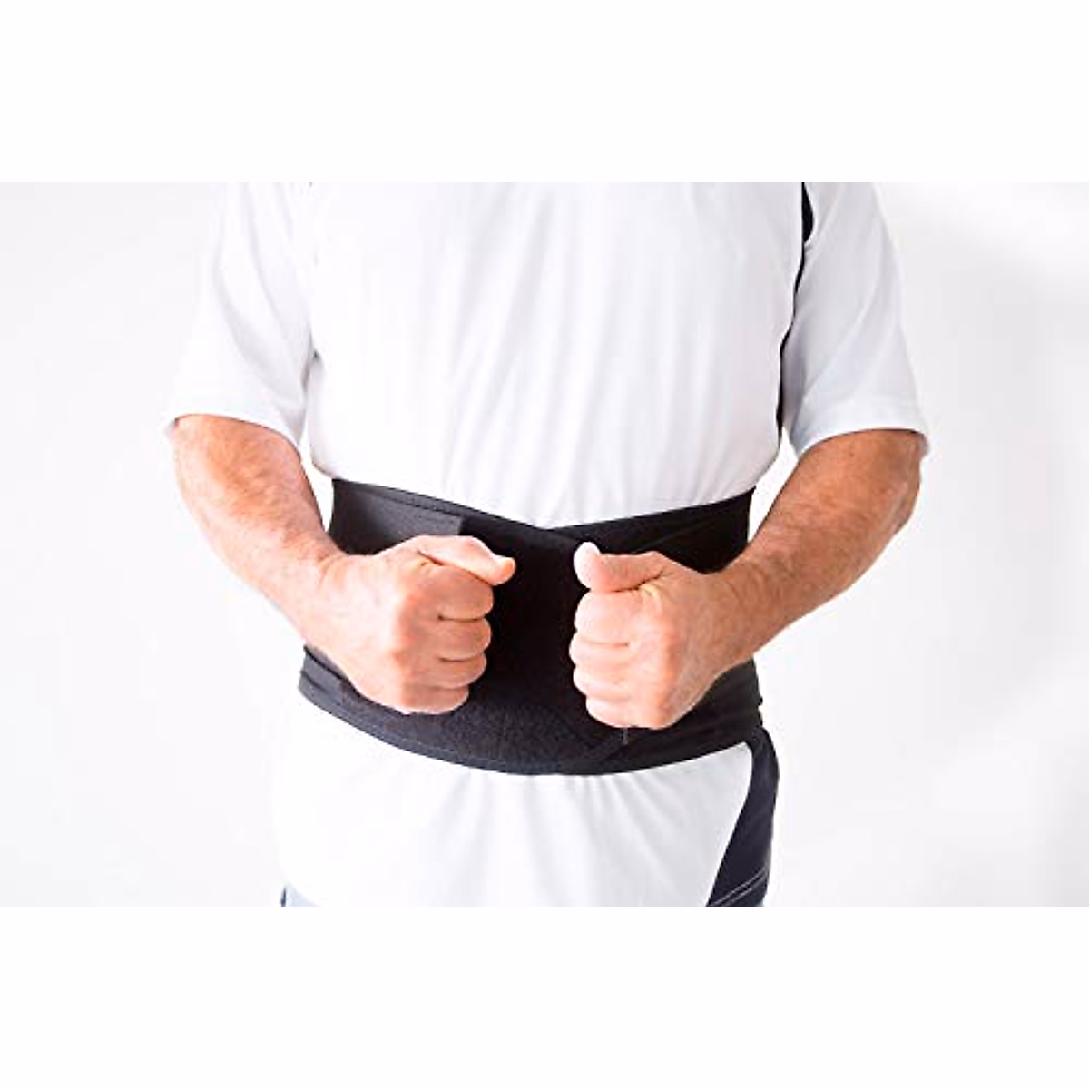 Back Brace by NMT ~ Lumbar Support Black Belt ~ Posture Corrector ~ Pain Relief from Arthritis, Sciatica, Scoliosis, Backache, Slipped Disc, Hernia, Spinal Stenosis ~ Injury Prevention ~ 4 Adjustable Sizes -'L' Fits Waist 34-40" (86-102cm)