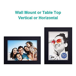 RPJC 2 pcs Sets Solid Wood Picture Frames Display Photo 5X7inch Black and Driftwood Finish