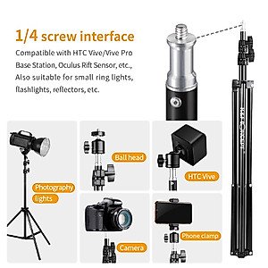 K&F Concept Aluminum Light Stands for Photography, 78.8'' Adjustable Lighting Tripod Stand for Reflectors, Softboxes, Photo Studio Speedlight, Ring Light, Umbrellas, Flash Stand, 2 Pack