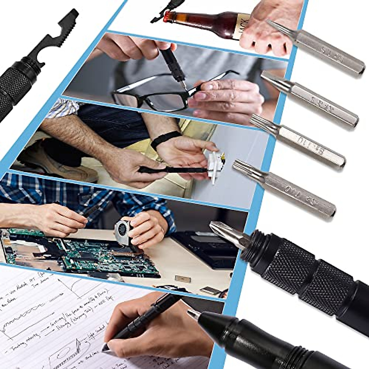 Gifts for Men Women Dad Husband Boyfriend, BASIKER (7-in-1)Multitools Pen Cool Gadgets Unique Gifts, Ideas Christmas Day Gifts for Men Women Him, Gifts Box