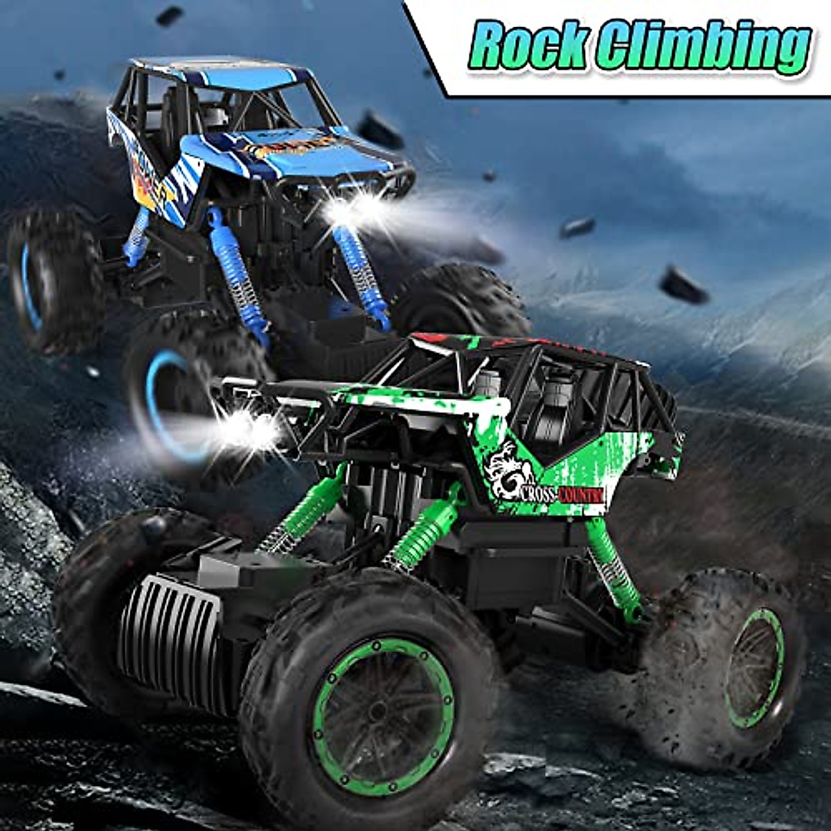 DOUBLE E RC Car 1:12 Remote Control Car Monster Trucks 4WD Off Road RC Truck with Head Lights All Terrain Electric Vehicles