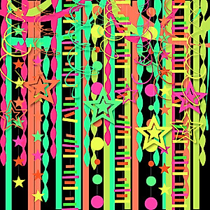 508ft UV Neon Paper Garland Crepe Streamers Glow in The Dark Party Supplies Garland Neon Party Decorations Streamers for Blacklight Reactive Fluorescent Wedding Birthday Party Decorations