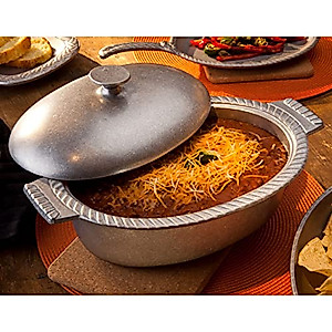Wilton Armetale Gourmet Grillware Oval Chili Pot with Lid, 4-Quart