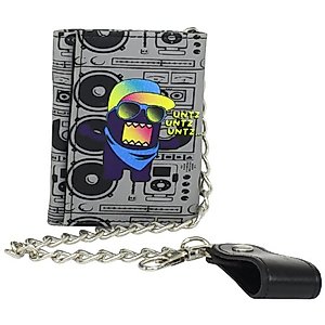 Domo Men's Rockstar Trifold Wallet with Chain, Black, One Size