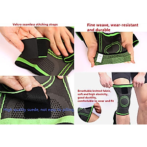 davidamy's gift Knee Brace Knee Suport for Running & Gym Work etc., Knee Compression Sleeve for Joint Pain and Arthritis Relief, Improved Circulation Compression-Pack of 2 (Green, X-Large)