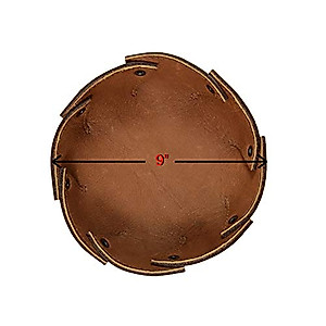 Hide & Drink, Thick Leather Catchall Circular Valet Tray, Dice Holder, Cash Holder, Key Organizer, Home and Office Accessories, Handmade Includes 101 Year Warranty :: Bourbon Brown