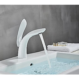 Kitchen Sink Mixer Taps Bath Faucets, Rose Brass Basin Faucet, Solid Cold and Hot Water Mixer, Bathroom Faucet, Single Handle Water Sink Tap Compatible with Balcony Laundry Mixer Tap Faucet