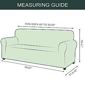 CHUN YI Stretch Loveseat Sofa Slipcover 1 Piece Couch Cover, 2 Seater Settee Coat Soft with Elastic Bottom, Checks Spandex Jacquard Fabric, Medium, Grey/Gray