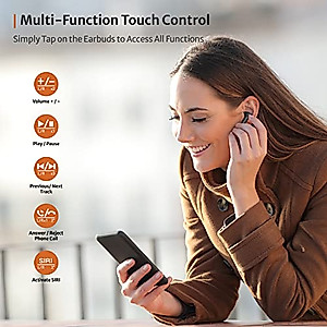 Senso Orbits Wireless Earbuds Bluetooth Headphones With Compact USB-C Quick Charging Case, Premium Sound Deep Bass Ear Buds, 4 Mics ENC Noise Cancelling for Clear Calls, IPX Waterproof for Gym Running