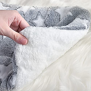catadog Small Animal Bed Mat, Soft & Warm, Suitable for Guinea Pig, Hamster, Rabbit, Rat and Bearded Dragon (X-Large(13.3''x9.4''), Star Grey)