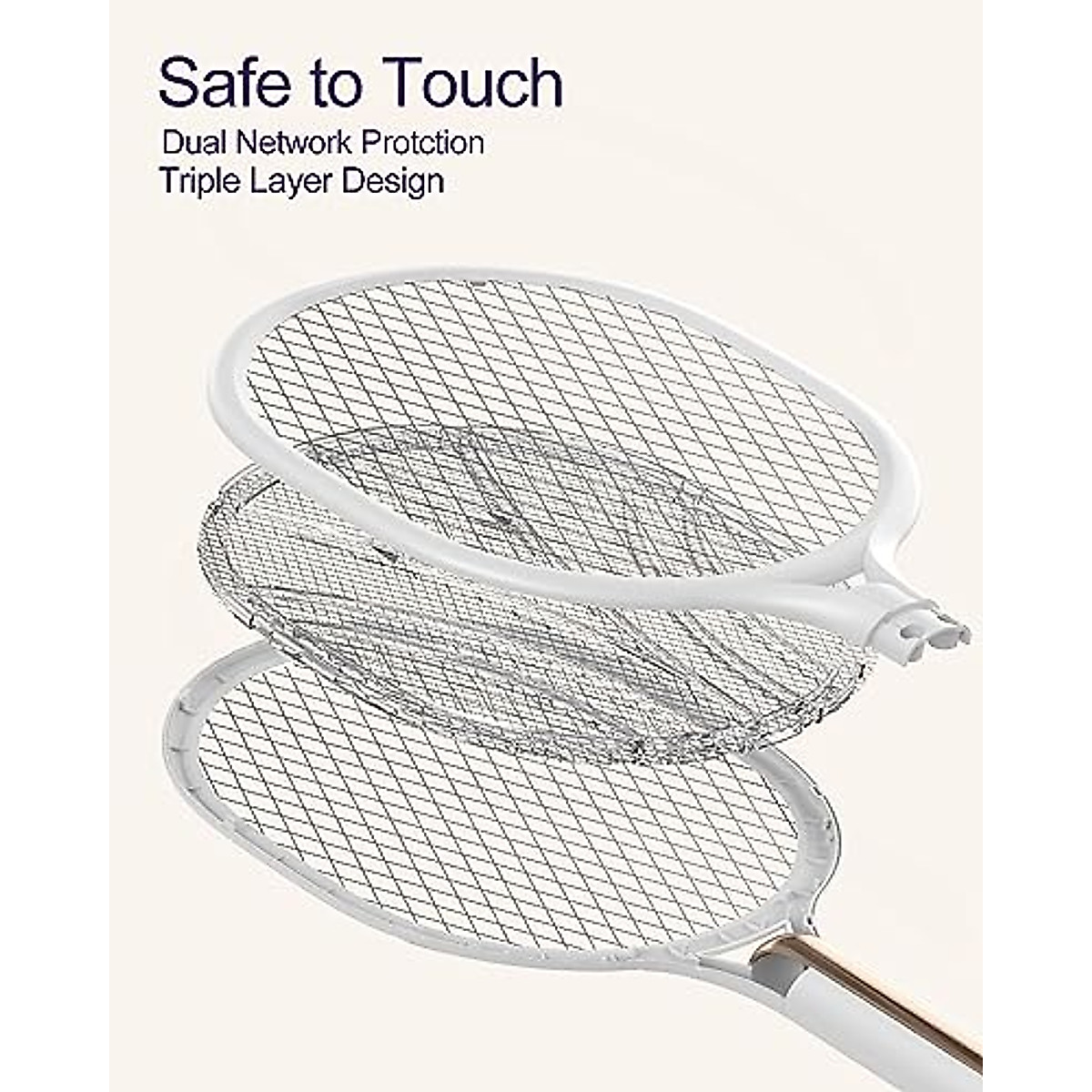 Bug Zapper Racket, Electric Fly Swatter, 2 in 1 Swatter Zapper, Mosiller Bug Zapper with 3-Layer Safety Mesh, Fruit Fly Swatter Electric Zapper, Indoor Bug Zapper for Home