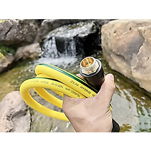 ZILIM Hybrid Lead In Garden Water Hose 5/8 in X 10FT, Heavy-duty Super Flexible with Swivel Grip Handle Female and 3/4" GHT Solid Brass Fittings, Operate 160 PSI