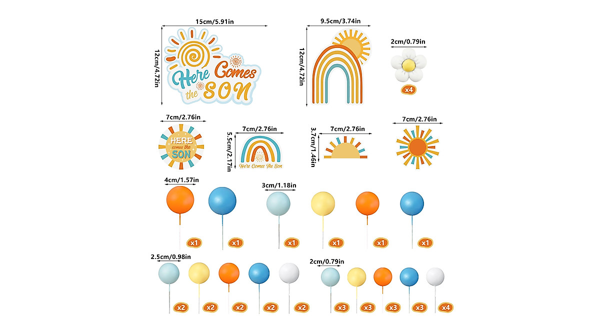 32 PCS Ball Cake Picks Colorful Ball Shaped Cake Topper Pearl Balls ...