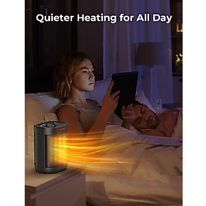 1000W PTC Ceramic Small Space Heaters with Overheating & Tip-Over Protection, Portable Electric Mini Heater Fast Quiet Heating for Office Bedroom Desk