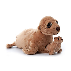 The Petting Zoo Mom and Baby Sea Lion Stuffed Animal, Gifts for Kids, Pocketz Ocean Animals, Sea Lion Plush Toy 14 inches
