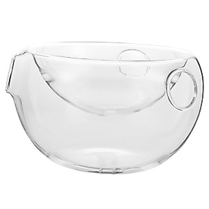 Yardwe Glass Salad Bowl Set with Ice Chiller Base Cold Serving Dish Set with Ice Chamber Dry Ice chilled serving bowl Double Salad Transparent Bowl for Chilled Pasta Fruit Salad (13X13X7. 8CM)
