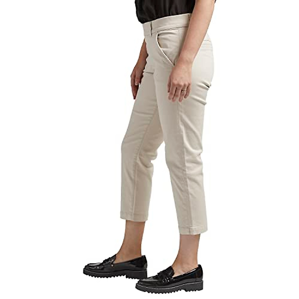 JAG Jeans Women's Maddie Mid Rise Capri-Legacy, Stone, 14 Petite
