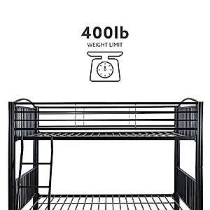 Powell Heavy Metal Bunk Bed, Full-Over-Full, Black