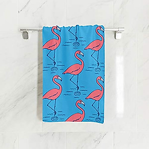ALAZA Microfiber Gym Towel Tropical Flamingo, Fast Drying Sports Fitness Sweat Facial Washcloth 15 x 30 inch