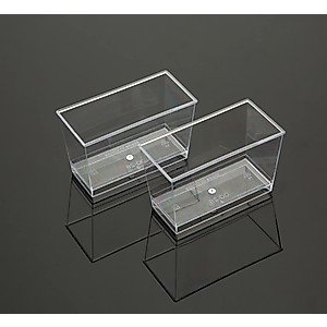 DongAi 50 Pcs Mini Plastic Square Dessert Cup，4.75oz Transparent Square Shot Glass,For Jelly Yogurt Pudding Mousse Ice Cream（with 50 scoops）