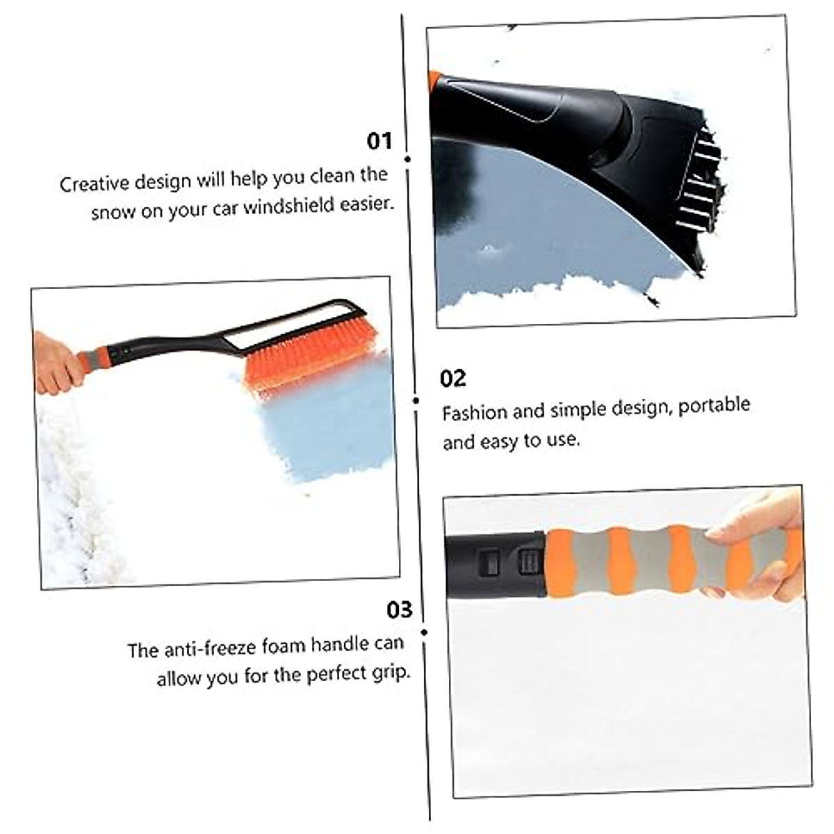 Yardwe 2PCS Snow Shovel Windshield Scraper Snow Broom for car Snow Remover Cleaning car Snow Mover car Snow Removal Brush Glass Cleaner Tool multitools Snow plow 2in1 Window Plastic