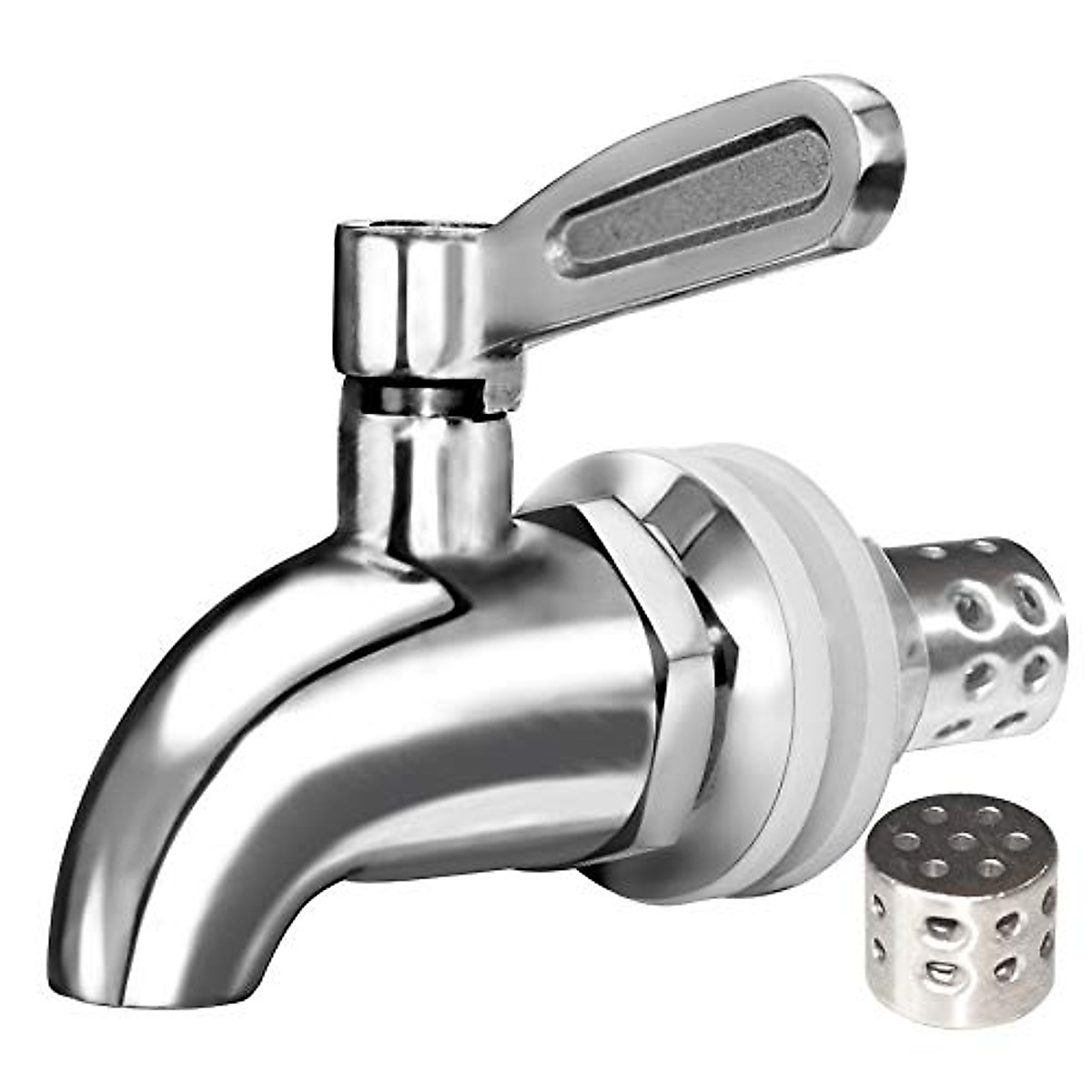 Beverage Dispenser Replacement Spigot with Anti-Clogging Cap, Stainless Steel Polished Finished, Water Dispenser Replacement Faucet, fits Berkey and other Gravity Filter systems as well