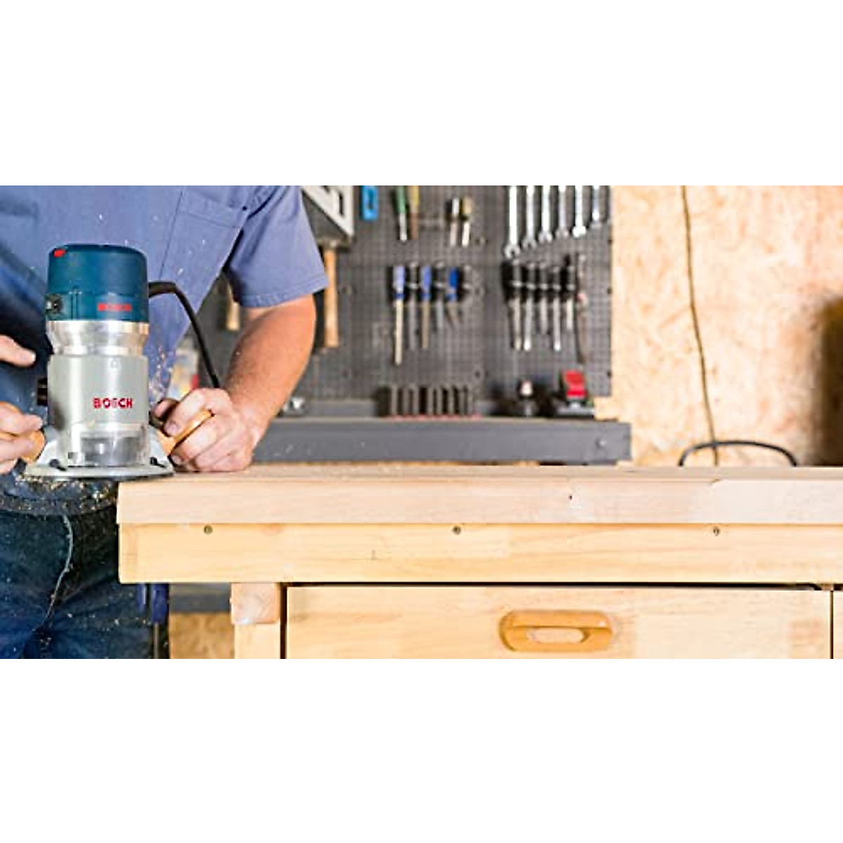 BOSCH RBS010 10-Piece 1/2 In. and 1/4 In. Shank Carbide-Tipped All-Purpose Professional Router Bits Assorted Set with Case for Applications in Straight, Trimming, Decorative Edging, Dovetail Joinery