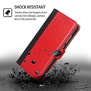 Fansipro Wallet Folio Case for Oppo Reno 2, Premium PU Leather Slim Fit Cover for Reno 2, 3 Card Slots, Well Fit, Red