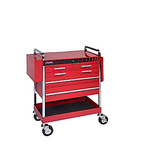 Sunex 8045 Professional 5 Drawer Service Cart with Locking Top- Red