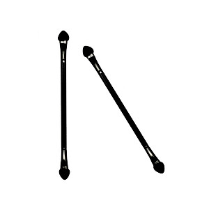 Professional Double Head Eyeshadow Brushes Cosmetic Tool - TygoMall 30 Pcs Disposable Dual Sides Eyeshadow Sponge Brushes Makeup Applicator, with 12 cm Long Handle, Black