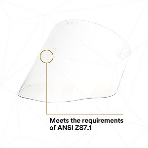 3M H8A Ratchet Headgear and Visor Combination with 3M WP96 Clear Polycarbonate Faceshield, Complete Headgear and Face Shield Safety System, ANSI Z87, Adjustable, Thermoplastic, Clear