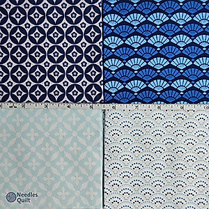 Needles Quilt Studio - 8 Fat Quarters 22" X 18" (Beach House) | Cotton Quilting Fabric Bundles - Quarter Yard Material for Sewing & Quilters - Precut Bundle Pattern Cloth Packs