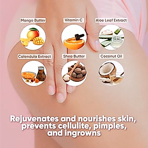 Olivia Beauty Exfoliating Body Scrub for Women - Buttocks & Breasts, All Natural Moisturizing Formula to Smooth, Exfoliate, and Restore Dry, Sensitive Skin - Provides Lasting Care and Pure Grace 10 Oz