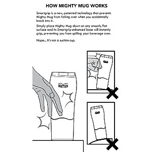 Mighty Mug Plastic Travel Mug, No Spill Double Wall Tumbler, Cold/Hot, Cup-Holder Friendly, Dishwasher Safe, (Cream, 16oz)