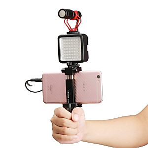 Ulanzi ST-03 Metal Smart Phone Tripod Mount with Cold Shoe Mount and Arca-Style Quick Release Plate for iPhone Xs Xs Max X 8 7 Plus Samsung,Cell Phone Tripod Holder Clip Adapter for Joby GorillaPod