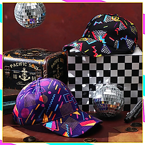 Xtinmee 4 Pcs 80s 90s Trucker Hat Vintage Baseball Caps for Men Women Retro Back to 90s Hats Adjustable Unisex Caps for Travel Disco Party Birthday Gift Festival Party Favor, Multi Color