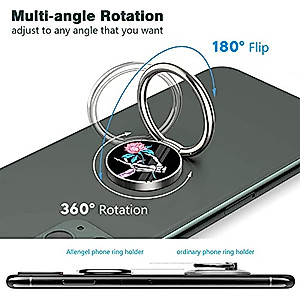 XIAJONS Cell Phone Ring Holder Stand,360 Degree Rotation Bracket Compatible with All Smartphones，for Man Woman Skeleton Hand Pink Rose Pattern（Black）