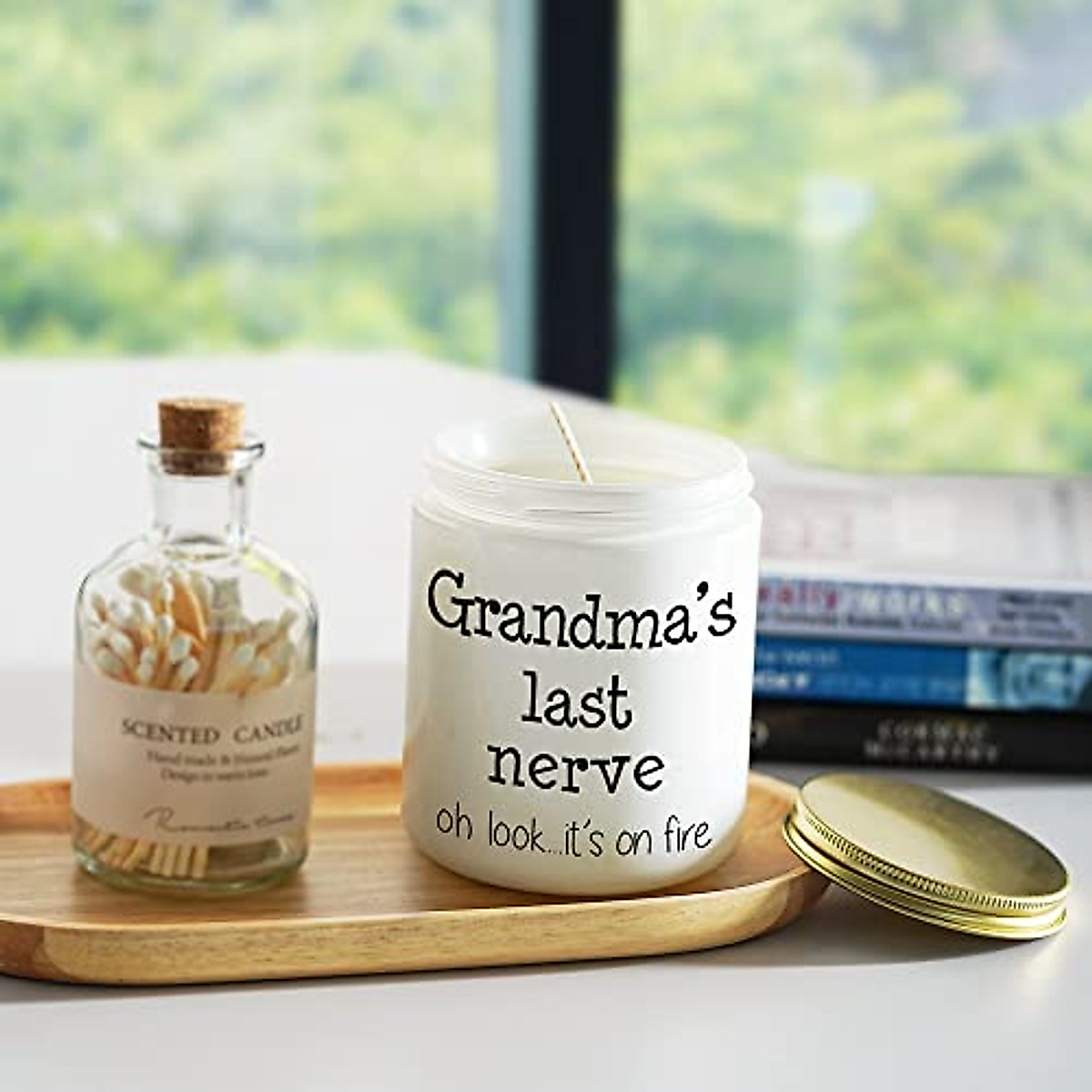 Grandma Birthday Gifts from Granddaughter Grandma Gifts from Grandson Lavender Scented 7oz Candles Happy Christmas Bday Presents for Grandma Nana Funny Soy Eco-Friendly Long Lasting Natural Candle