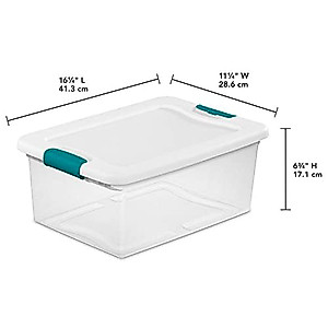 Sterilite 6 Quart Clear Latch Lid Storage Container Tote, 12 Pack, and 15 Quart Clear Latch Lid Storage Container Tote, 12 Pack, for Home Organization