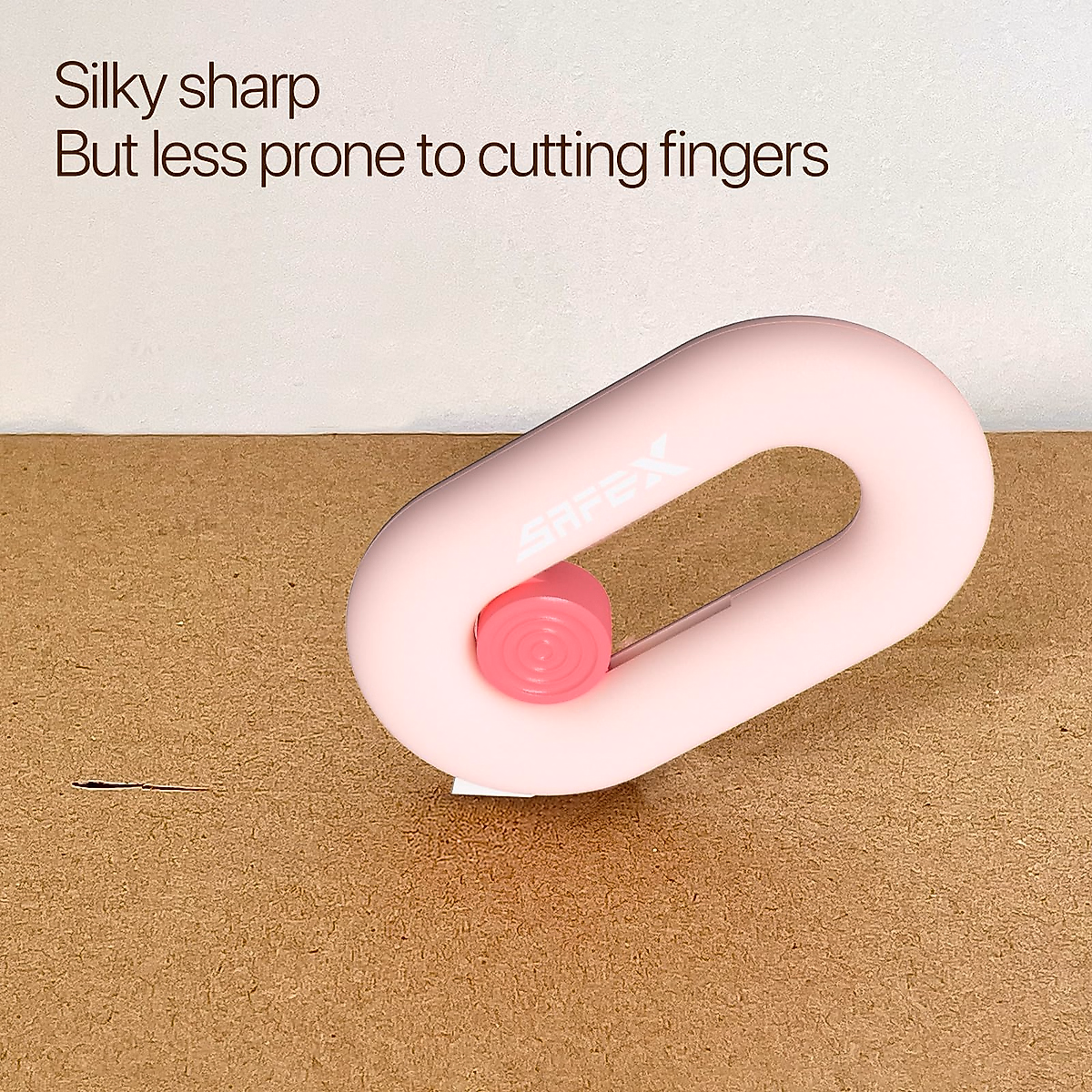 Ceramic Box Cutter – Portable Manual Retractable Safety Cutter with Lockable Position, Rounded Tip Safety Blade, Built-in Magnet for Easy Storage (Pink, 1 PCS)